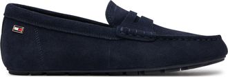 Tommy Hilfiger Mokassins Tommy Hilfiger Flag Soft Suede Driver Loafer FW0FW08558 Dunkelblau