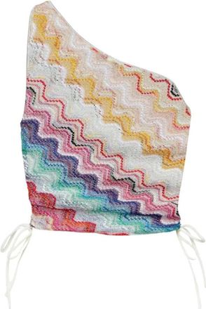 Missoni Femme, Tops, Multicolore, Taille: 40 FR Zig Zag One-Shoulder Crop Top