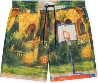 Les Deux Legere Badeshorts mit Motiv-Print und Kordelzug in