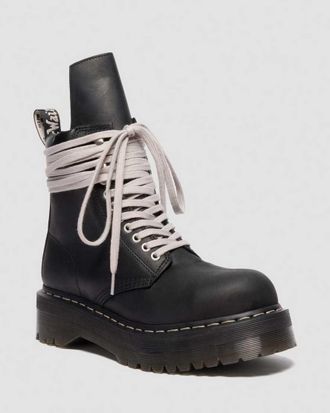 Dr. Martens Leder Rick Owens Steel Toe Stiefel in Schwarz, Gr&ouml;&szlig;e: 37