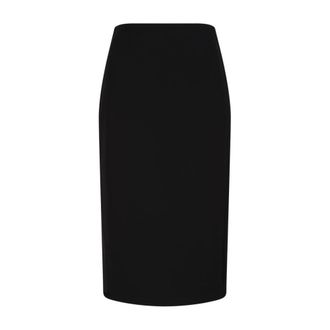 Elisabetta Franchi Leichter Krepprock mit Satinb&auml;ndern - - Skirts - Damen - Schwarzk - S