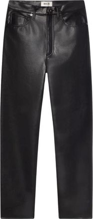 A Gold E Femme, Pantalons, Noir, Taille: W25 Pantalon en cuir taille haute