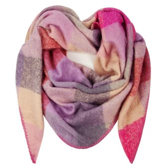 Glamexx24 XXL Schal Damen Schal Halstuch Unisex Schal Poncho Dreieckige Form Winterschal Kariert Schal