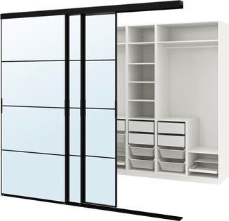 IKEA SKYTTA / PAX Kleiderschrank+Schiebetüren begehb