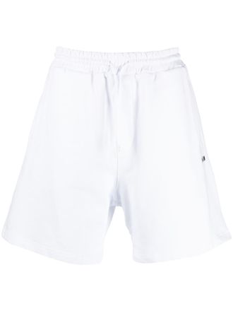 Msgm short en coton à logo imprimé - Blanc