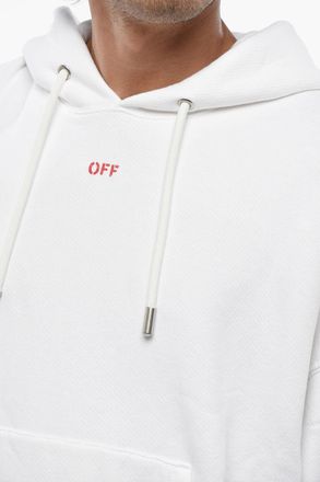 Off-white Hoodie SMILE ARROW Brushed Cotton with Embossed Print Off-White