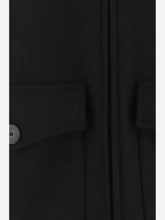 Giorgio Armani Mens Coat Wool-Cashmere Black
