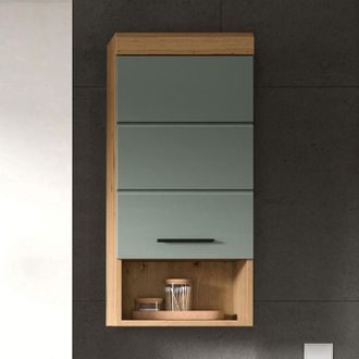 M&S Collection Meuble suspendu 1 porte 37x24x79 cm chêne brun et kaki - OLBO