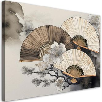 Artgeist Tableau d&eacute;co &Eacute;ventail Aquarelle Japon 100x70