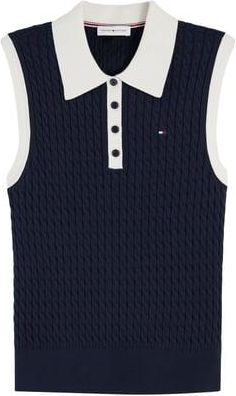 Tommy Hilfiger Polo sans manches en maille de coton