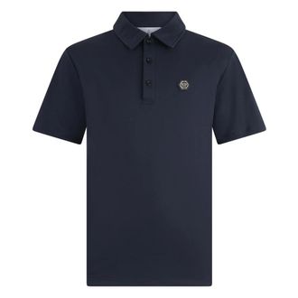 Philipp Plein Classic Polo Shirt Hexagon - - Tops - Herren - Blau - 2XL