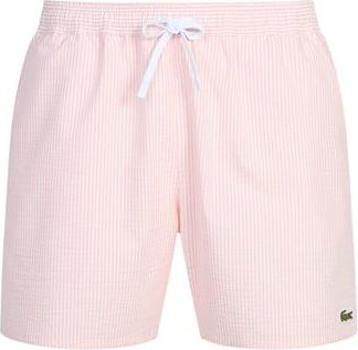 Lacoste Short de bain ray&eacute; en coton m&eacute;lang&eacute;