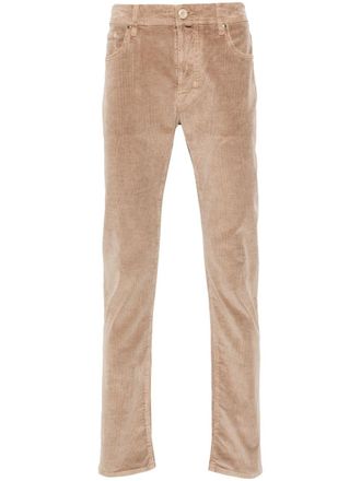 Jacob Cohen Cordhose mit Logo-Stickerei - Nude
