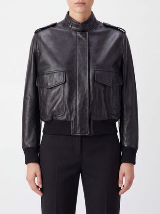 Tom Ford Blouson bomber en cuir dagneau &agrave; col montant et &eacute;paulettes