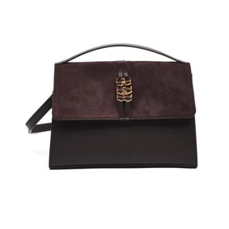 Baldinini Sac bandouli&egrave;re en daim et cuir - Femme - Sacs - Brun - Taille: ONE Size
