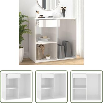 vidaXL vidaXL Armoire de rangement - Armoire cosm&eacute;tique Blanc brillant 80x40x75 cm Bois ding&eacute;nierie