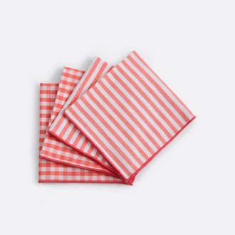 La Redoute Interieurs Lot De 4 Serviettes De Table 30% Coton Recycl&eacute; Tiss&eacute; Teint Soizic