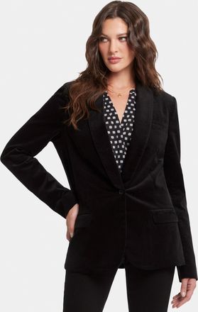 NYDJ Smokingjacke Velours schwarz | Schwarz