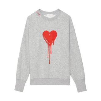 Zadig&Voltaire Oscar Flowing Heart Sweatshirt - - Sweatshirts & Hoodies - Damen - Grau - S
