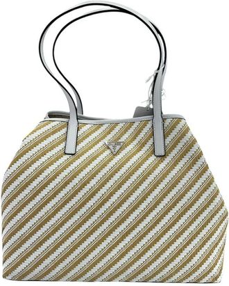 Guess Femme, Sacs, Multicolore, Taille: ONE Size Sac Shopper Blanc Chic avec D&eacute;tails Dor&eacute;s