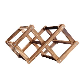 BESPORTBLE Holz Weinregal Faltbar F&uuml;r Haushalt Bar Braun Mit Praktischem Stauraum Und Dekorativem Design Sch&uuml;tzt Arbeitsfl&auml;che Und Verhindert Besch&auml;digungen An F