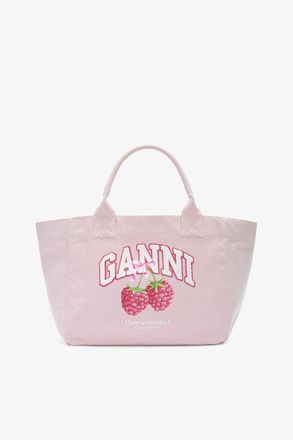 Ganni Sac fourre-tout moyen rose Blanc - Pour Femme