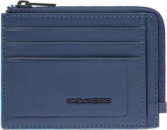 Piquadro Homme, Accessoires, Bleu, Taille: ONE Size Porte-monnaie zipp&eacute; avec porte-cartes de cr&eacute;dit, porte-documents et protection Rfid