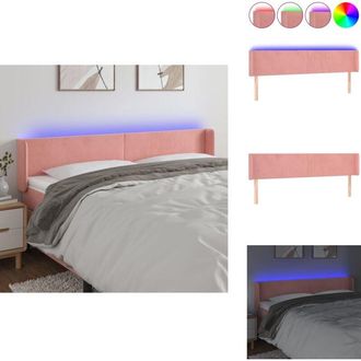 vidaXL Led Kopfteil Rosa 183x16x78/88 cm Samt - Samt Kopfteil - Rosa Kopfteil - Led Kopfstütze - Bett Accessoires - Schlafzimmer Dekoration