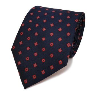 TigerTie Designer cravate bleu fonc&eacute; royal rouge &agrave; motifs - Tie