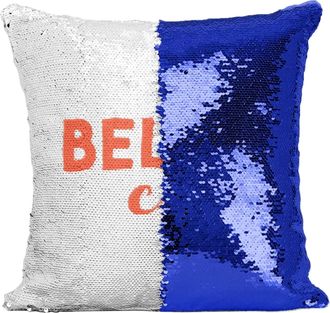 Fabulous Kissen mit Paillettenbezug Blau Bella Ciao Frau Italien Serie Feminismus