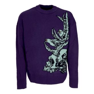 Dolly Noire Skull Jacquard Pullover Lila Staub - - Knitwear - Herren - Lila - S