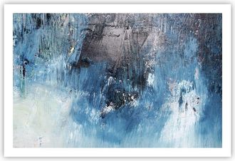 Arttor Poster ohne Rahmen Abstraktion Blau Schwarz Deko 91x61cm Wandposter Art Prints Wandbilder Dekoration Wohnzimmer Schlafzimmer K&uuml;che Wanddeko Bild Wand 