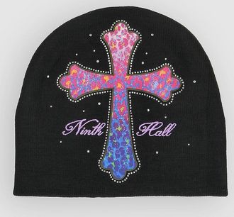 Ninth Hall Leopard Cross Skully Beanie black