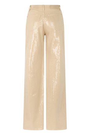 7 For All Mankind Womens Wide-Leg Trousers Beige Cotton