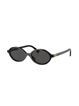 Miu Miu Eyewear SMU04Z1AB5S0 Oval Frame Sunglasses - Black