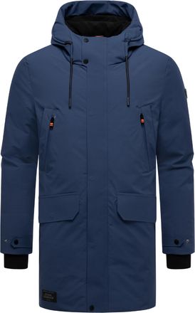 Stone Harbor Herren warmer Wintermantel lang Winterparka mit Fleece-Innenfutter, zahlreichen Taschen innen und au&szlig;en und gro&szlig;er Kapuze Kitraan XX Navy Gr. XL