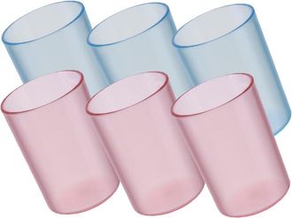 Lurrose 6 St&uuml;ck Transparente Mundsp&uuml;lbecher aus Wiederverwendbare Badezimmer Trinkbecher und Zahnputzbecher Gro&szlig;er Fassungsverm&ouml;gen Mundwasserbecher f&uuml;r Famil