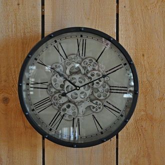 Chehoma Grande horloge noire Genève 46cm