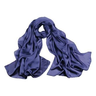 Alexis Leroy Foulard Femme Simili-Soie 90x90cm Carr&eacute; Multifonction Col/T&ecirc;te/Sac Uni 2 (Bleu Marine)