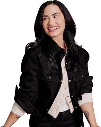 Amazon Essentials (S&eacute;lection de Demi Veste en Denim &Eacute;pais, Coupe Surdimensionn&eacute;e Femme, Noir, XXL