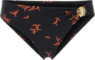 Fendi bas de bikini à imprimé corail - Noir