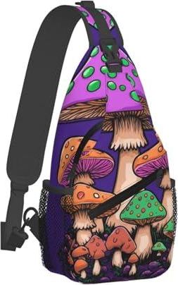 Generic Mode Sacoche Bandouliere Art psych&eacute;d&eacute;lique aux champignons Sac &agrave; Bandouli&egrave;re Casual Sac Poitrine pour &eacute;cole Camping Voyage