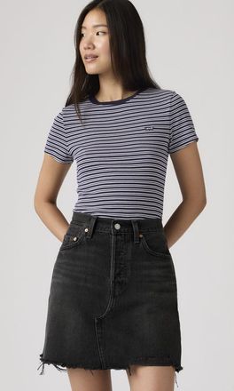 Levi's T Shirt Essential Housemark - Femme - Bleu / Mila Stripe Peacoat - XS