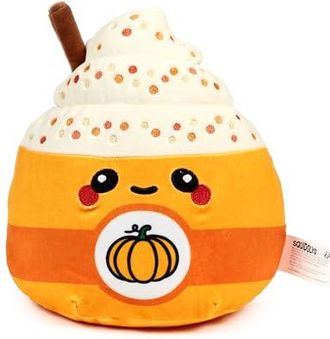 Puckator Foodiemals Squidglys Kuschelkissen aus weichem Plüsch - Hazel der Kürbis Spiced Latte Kawaii