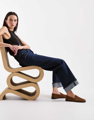 Vagabond Shoemakers - Sammie - Wildleder-Loafer zum Hineinschl&uuml;pfen in Coca-Braun mit runder Zehenpartie