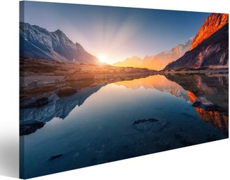 Islandburner Bild auf Leinwand Schöne Landschaft Mit Hochgebirge Nepal Erstaunliche Szene Mit Himalaya Bergen Himalaya Wandbild Poster Kunstdruck Bilder