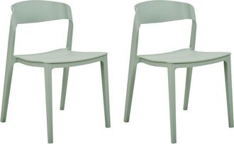 Beliani 2 Chaises de Salle &agrave; Manger Vert Menthe en Polypropyl&egrave;ne sans Accoudoirs Somers