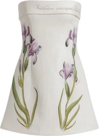 Alberta Ferretti Femme, Robes, Beige, Taille: 40 FR Robe Mini Bustier en Lin