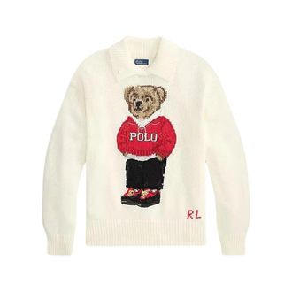 Polo Ralph Lauren Cotton Bear Pullover - - Knitwear - Damen - Wei&szlig; - M