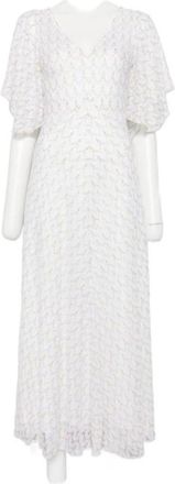Missoni Femme, Robes, Blanc, Taille: 42 FR Robe mi-longue &agrave; encolure et dos en V
